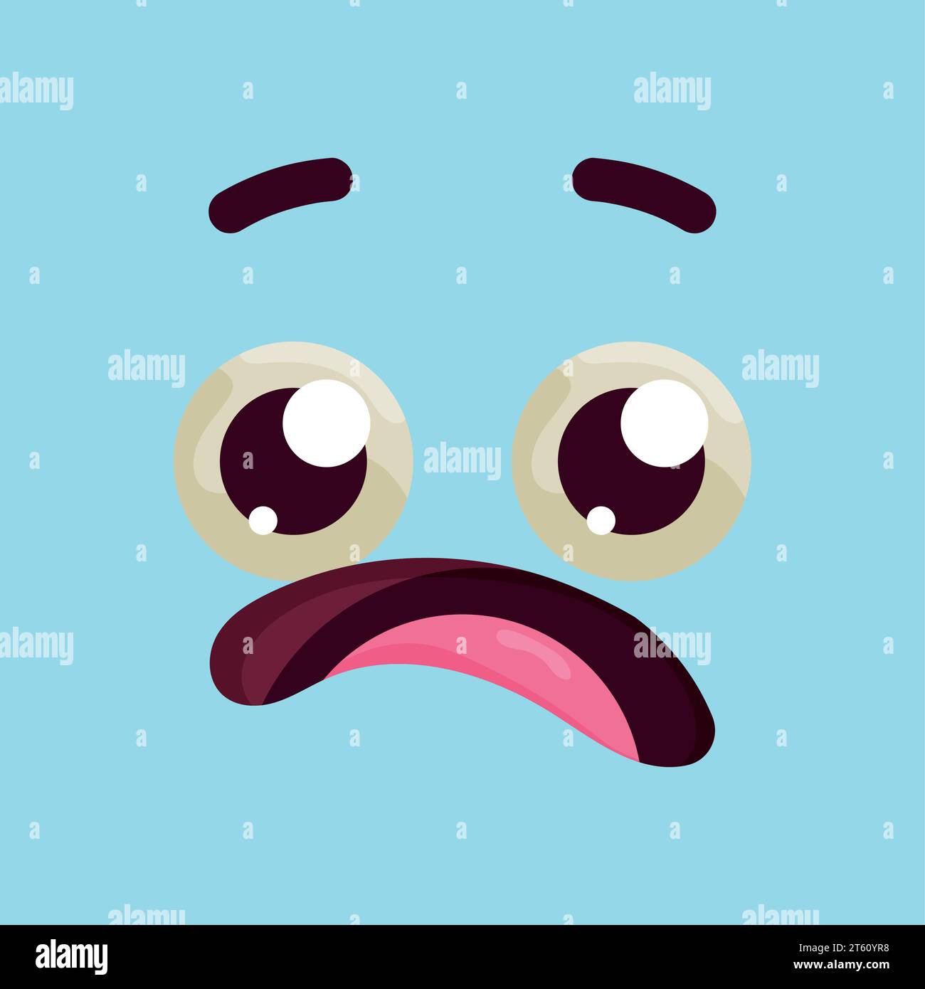 Isolated cute surprised facial expression Vector Stock Vector Image ...