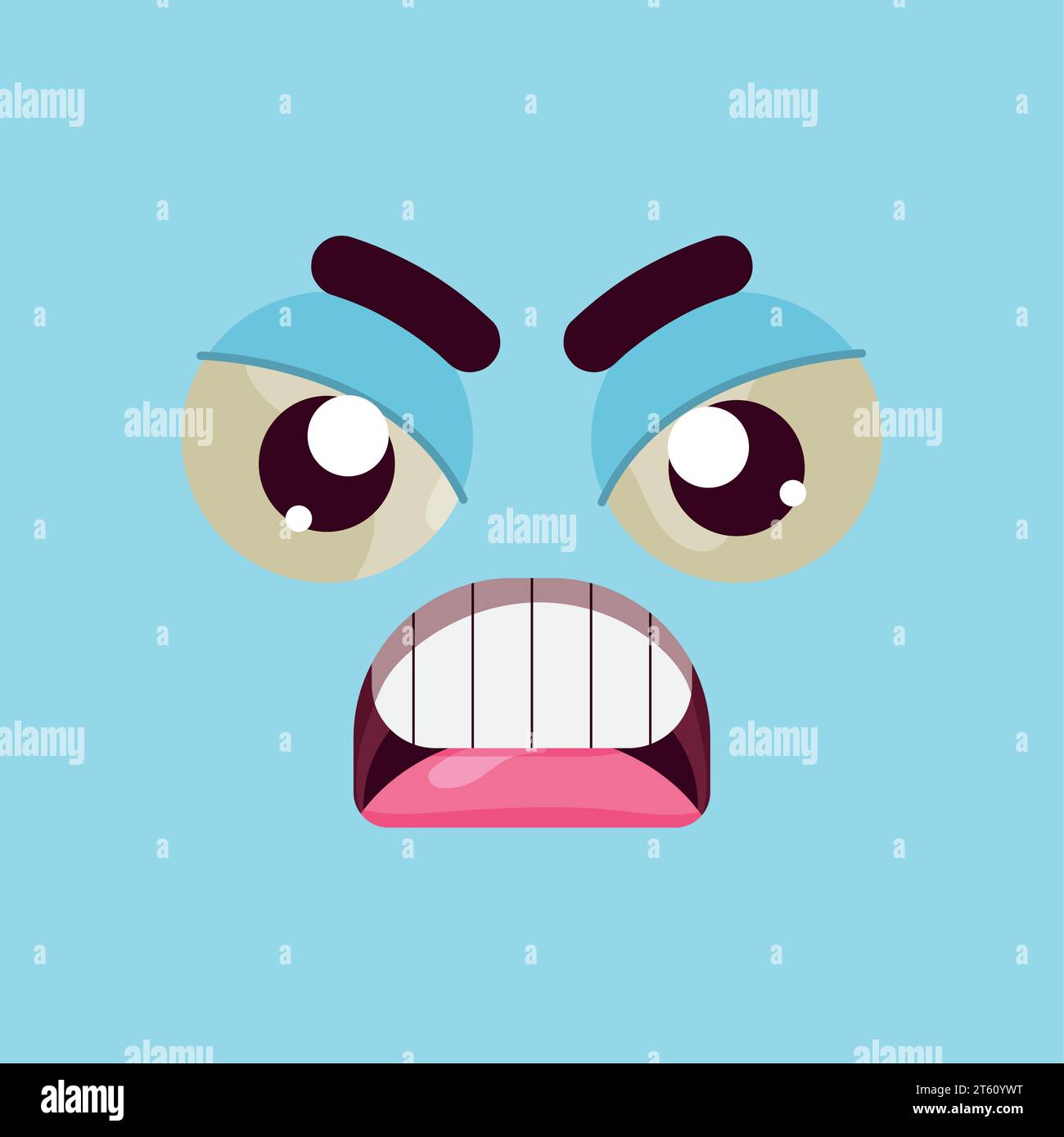 Isolated cute angry facial expression Vector Stock Vector Image & Art ...