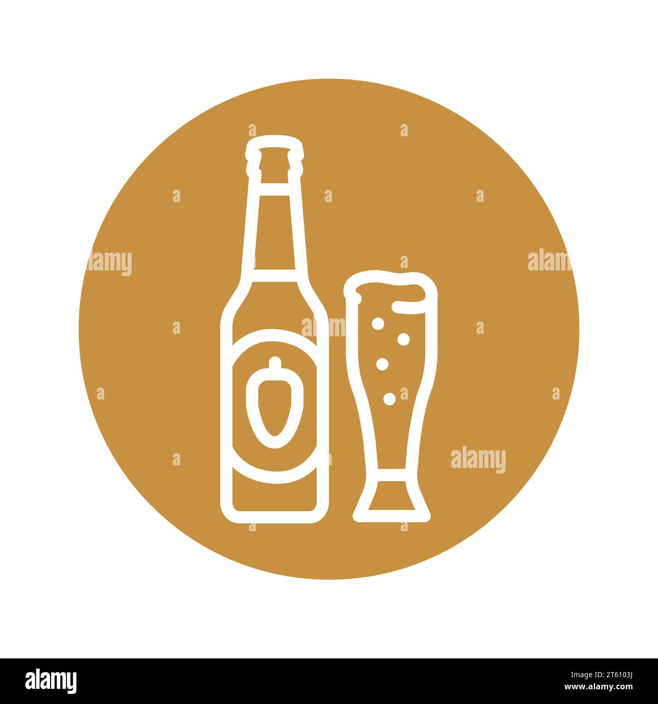 Beer bottle and mug black line icon. Pictogram for web page, mobile app ...