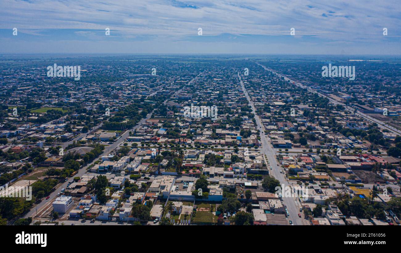 Aerial view Guasave, Sinaloa Mexico. Guasave Mexico. on February 7 ...