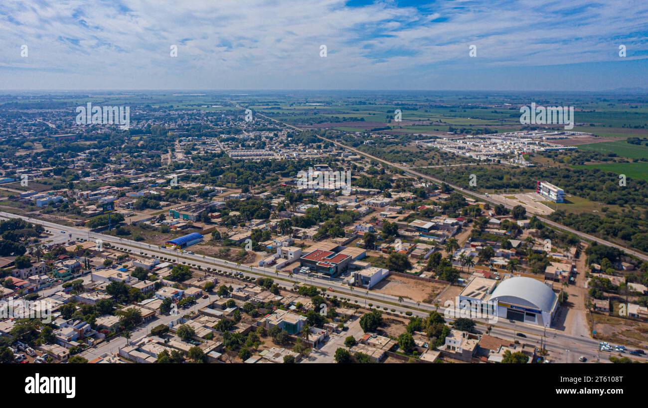 Aerial view Guasave, Sinaloa Mexico. Guasave Mexico. on February 7 ...