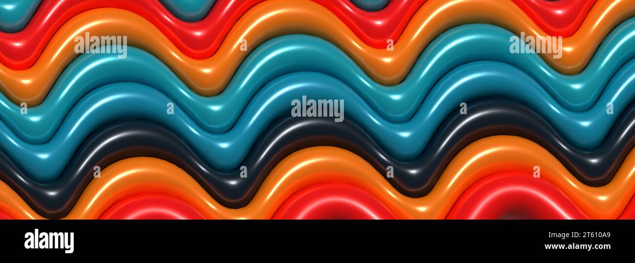 Abstract background with various inflated figures, 3D rendering illustration Stock Photo - Alamy