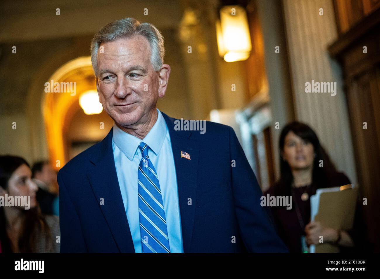 Senator Tommy Tuberville (R-AL) leaves the Senate Chamber after voting ...
