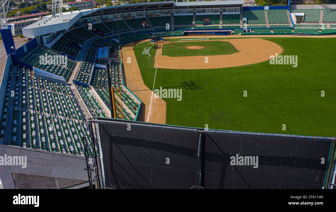 Aerial view of the Francisco Carranza Limón Stadium. General view of the Algodoneros stadium in ...