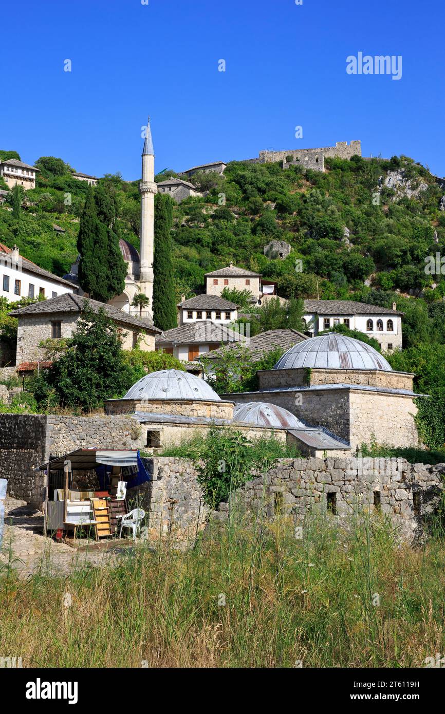 The Sisman Ibrahim-immersed Mosque in Pocitelj, Bosnia and Herzegovina ...