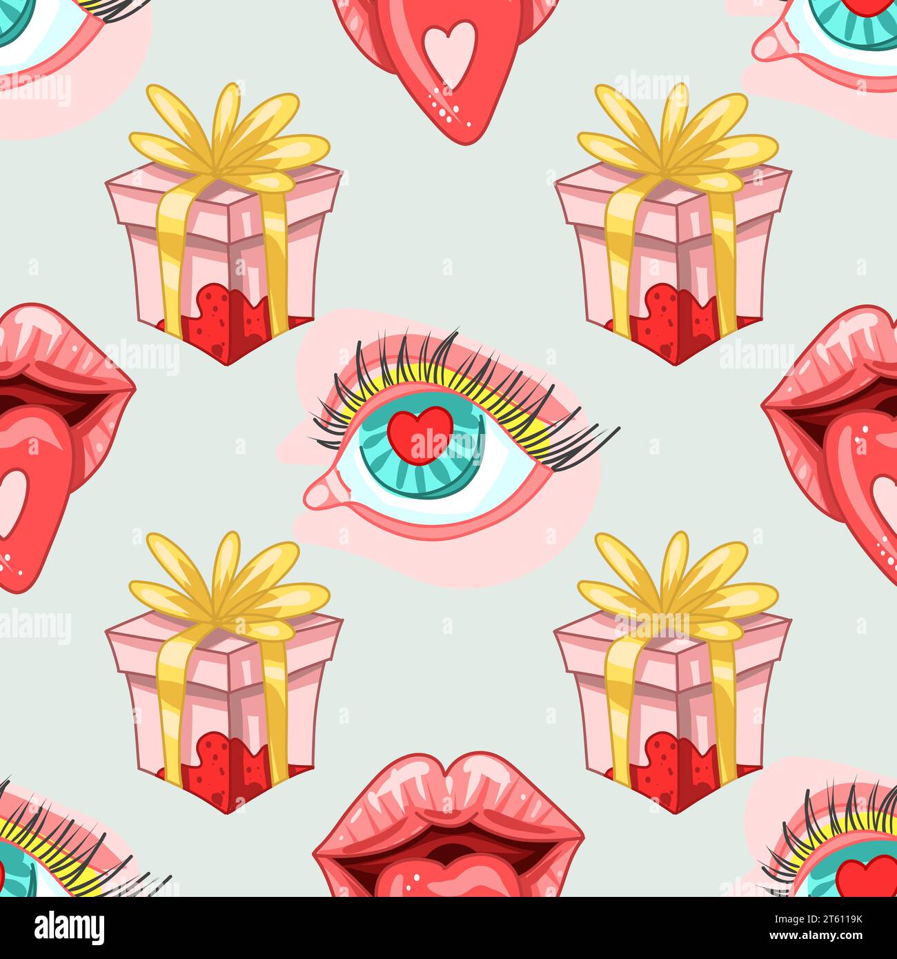 Creepy Valentine seamless pattern, Spooky Valentine, Pastel Goth ...