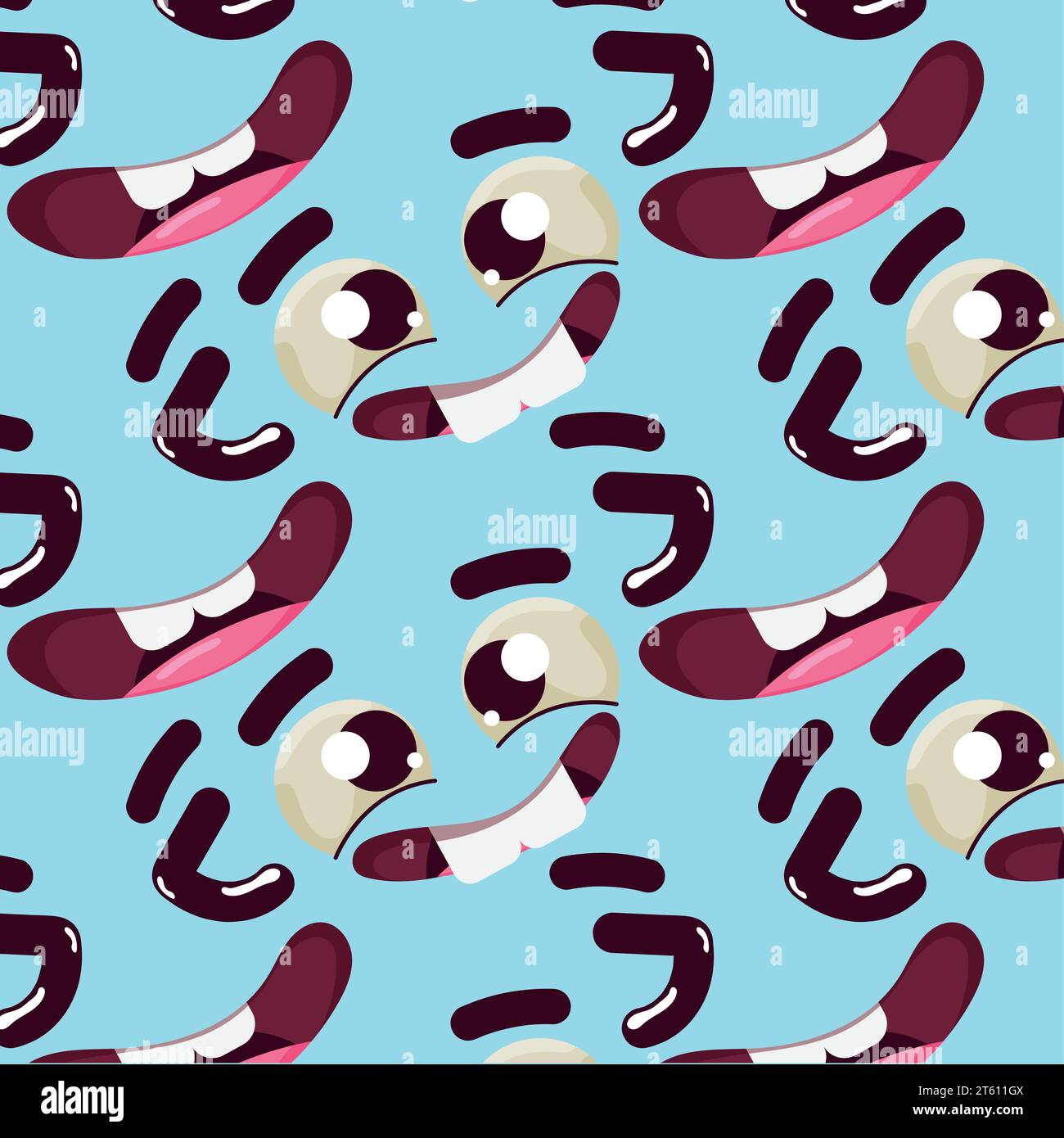 Seamless pattern background with facial expression Vector Stock Vector ...