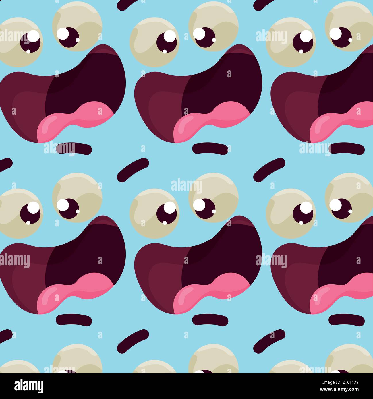 Seamless pattern background with facial expression Vector Stock Vector ...