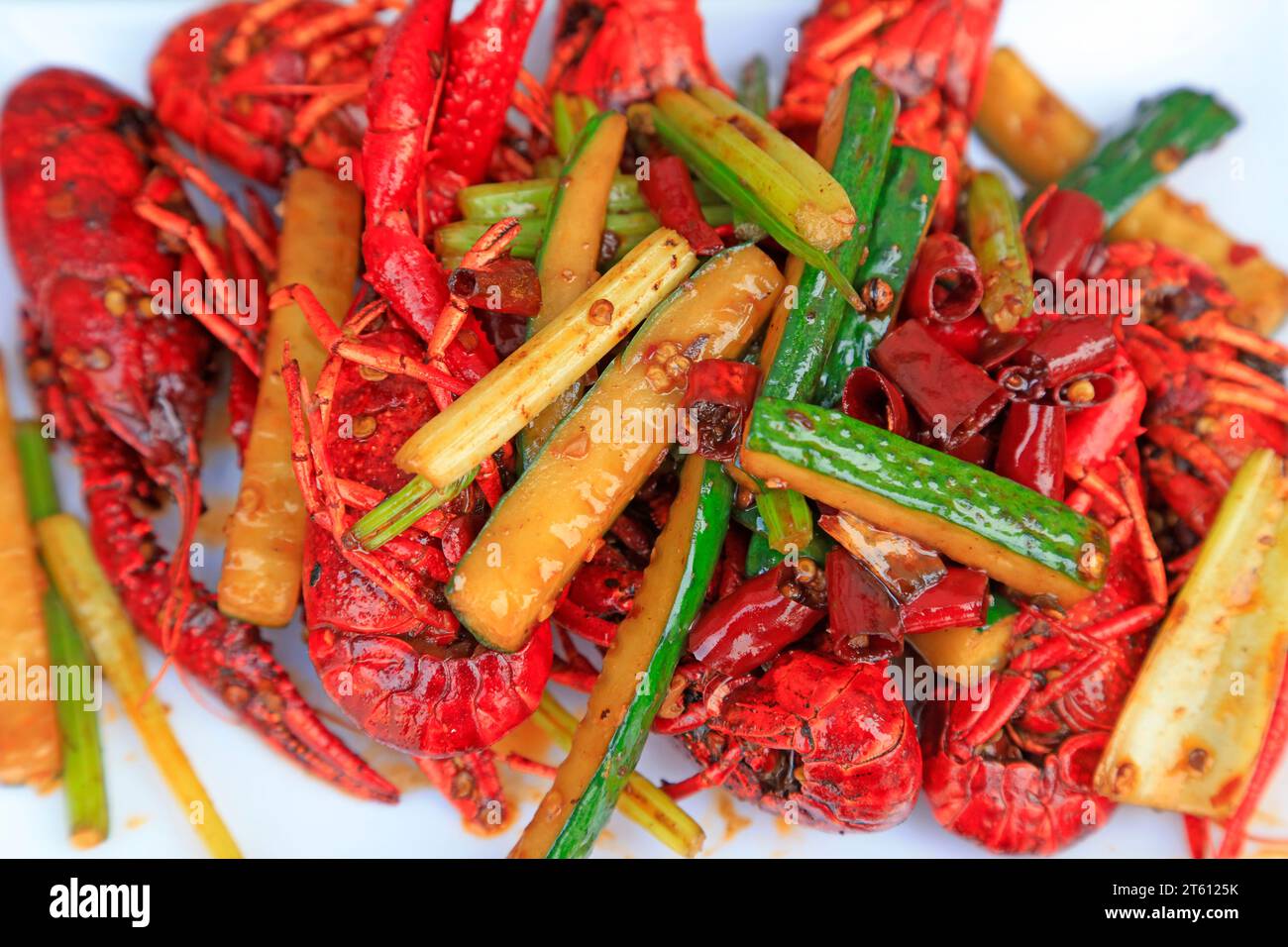 Fried crayfish in the kitchen Stock Photo - Alamy