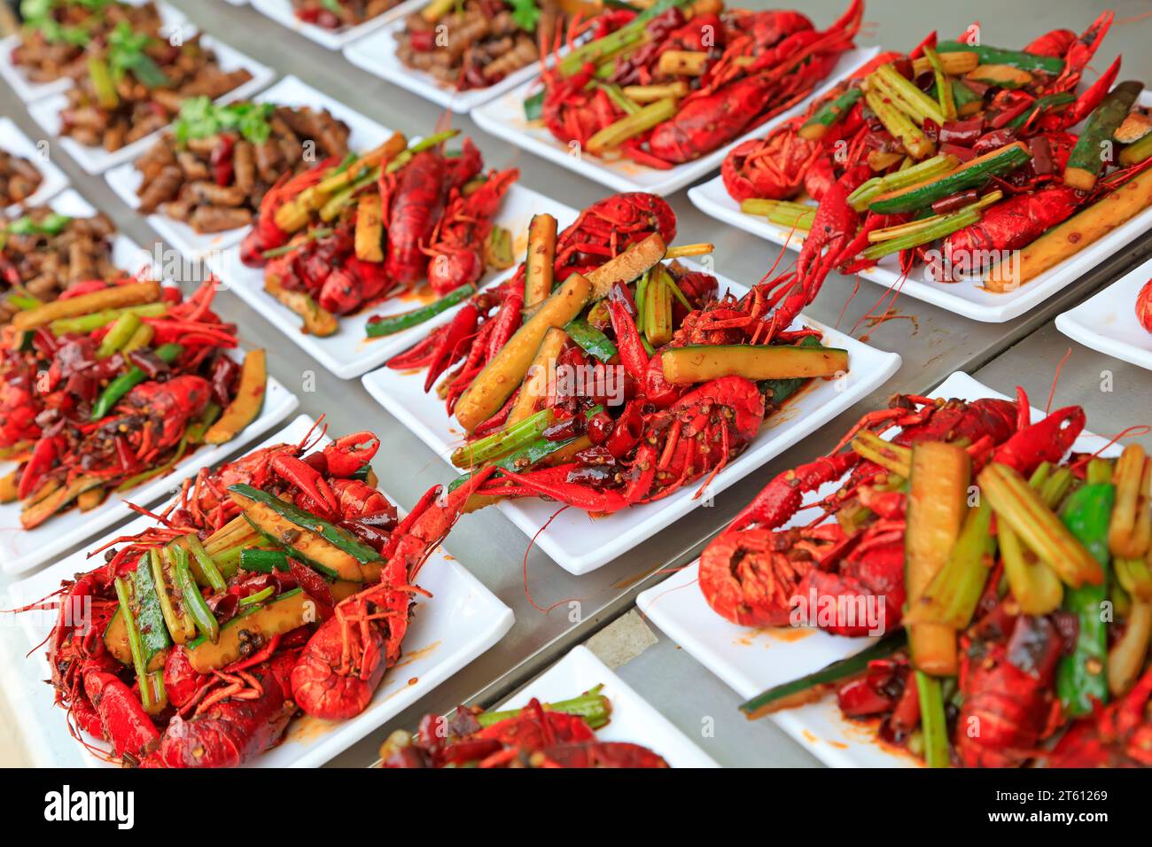 Fried crayfish in the kitchen Stock Photo - Alamy