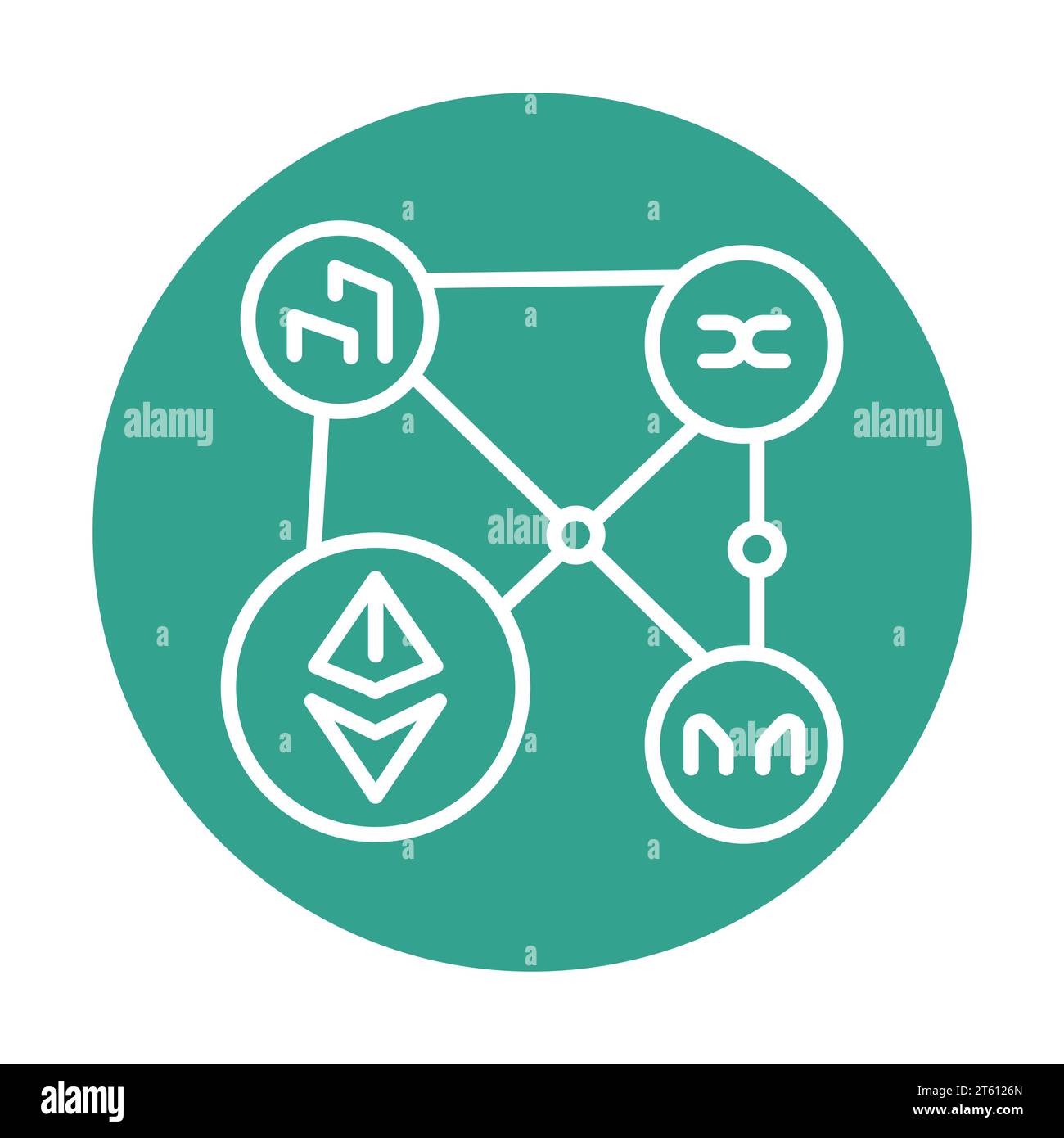 Tocken governance color line icon. Digital crypto art. Outline ...