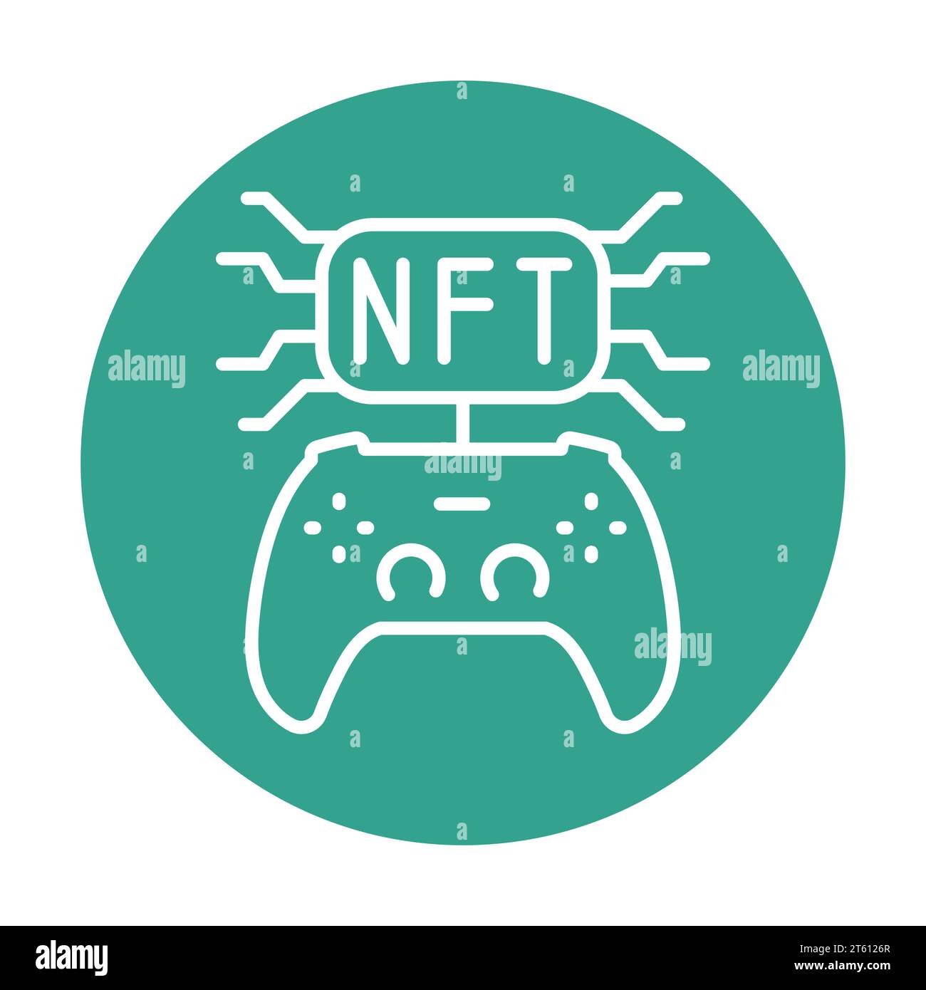 Nft gamefi color line icon. Digital crypto art. Outline pictogram for ...
