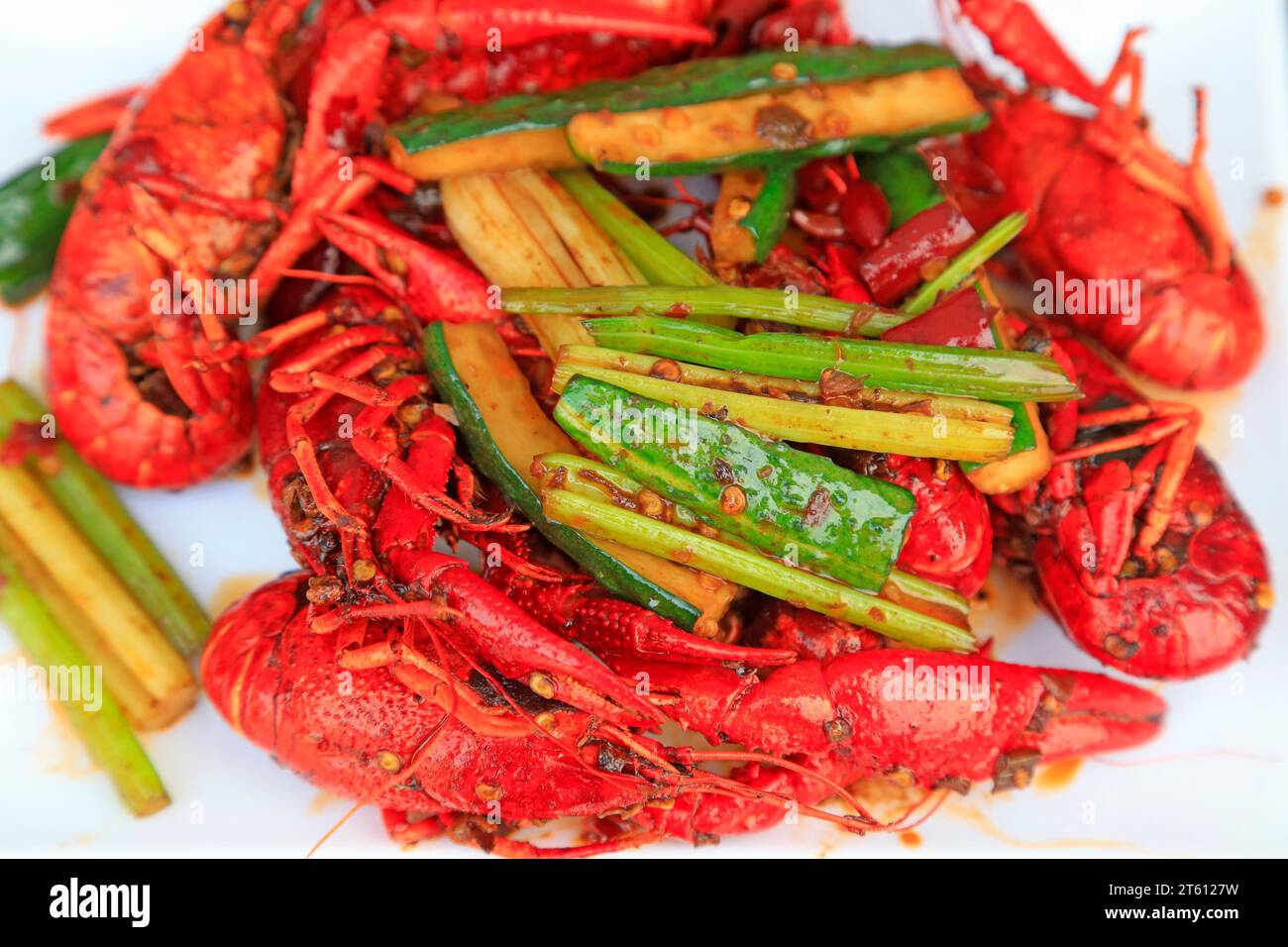 Fried crayfish in the kitchen Stock Photo - Alamy