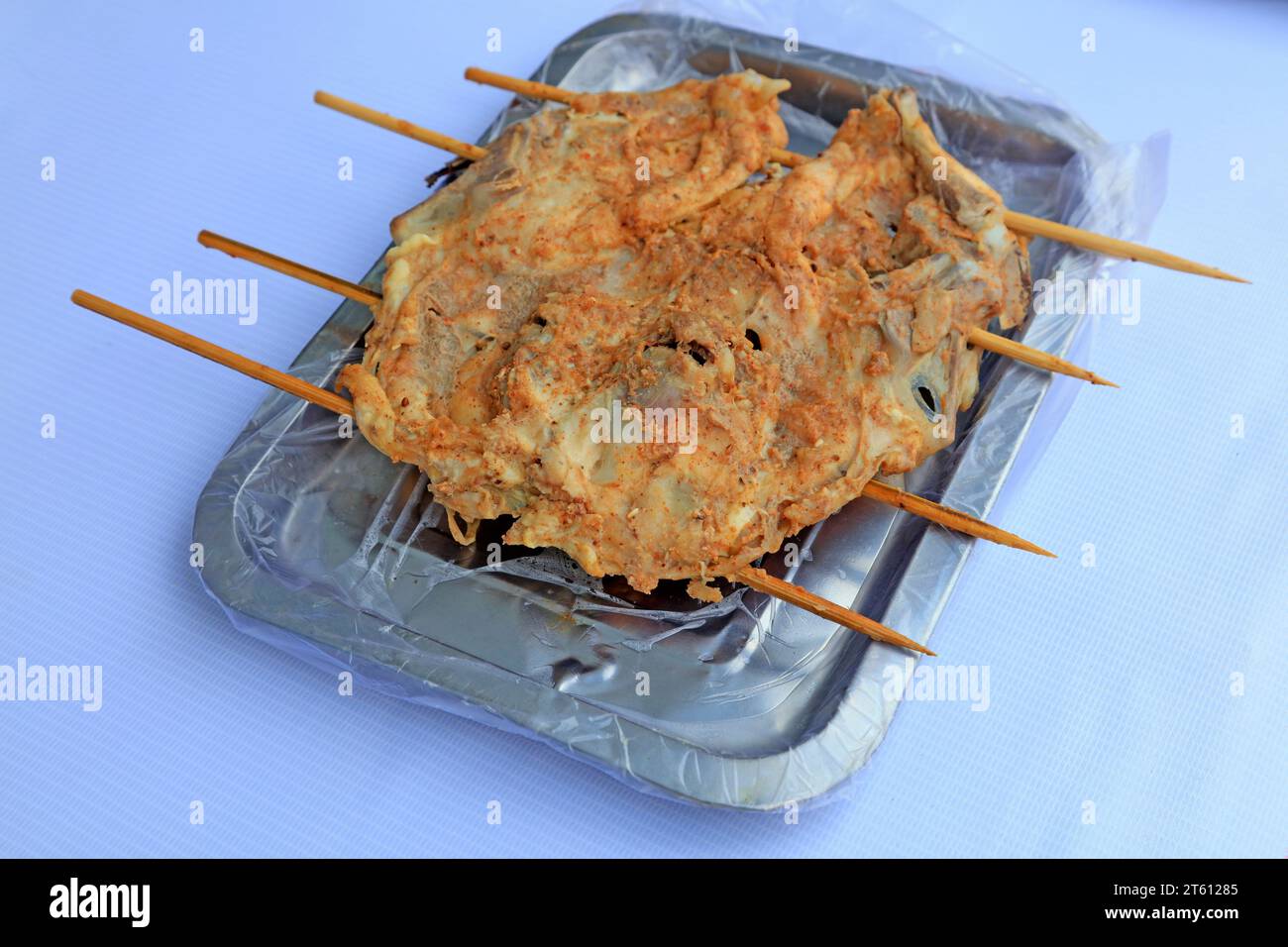 Fried chicken row Stock Photo - Alamy