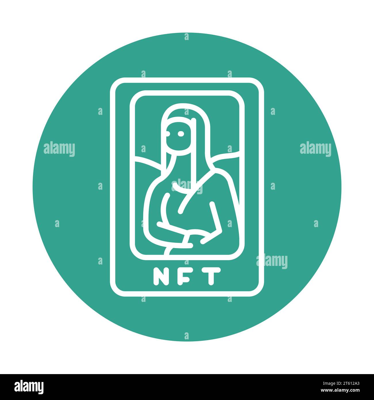 Nft art color line icon. Digital crypto art. Outline pictogram for web ...