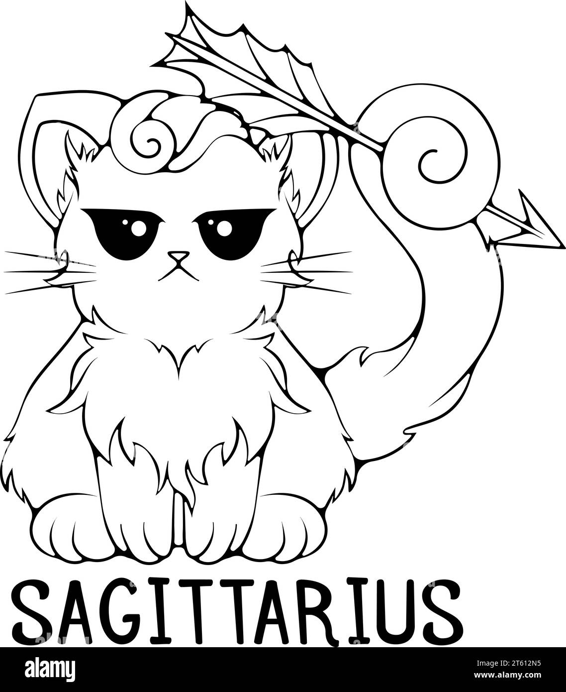 Sagittarius sign zodiac horoscope Black and White Stock Photos & Images ...