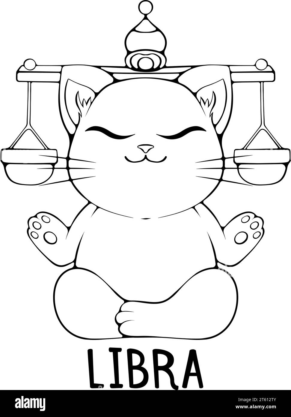 Libra cute cartoon zodiac cat Stock Vector Image & Art - Alamy