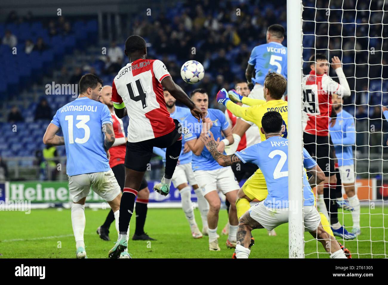 ROME - (l-r) Alessio Romagnoli of SS Lazio, Lutsharel Geertruida of Feyenoord, SS Lazio ...