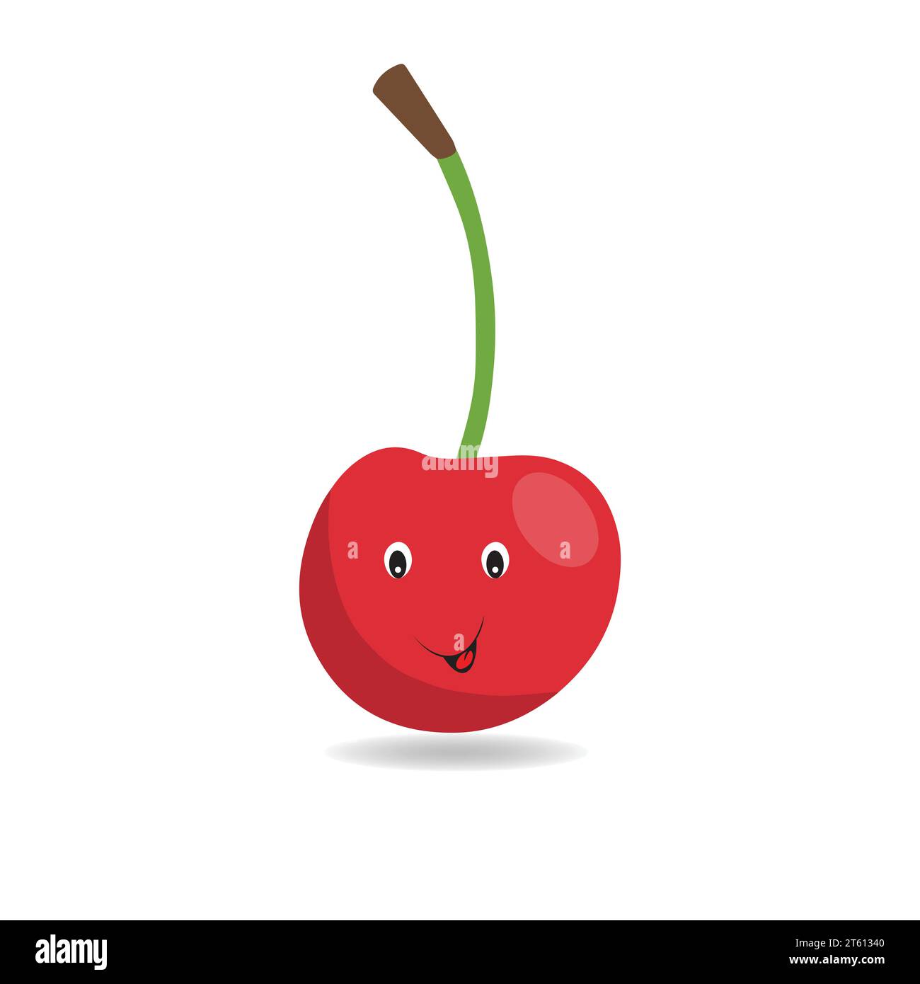 Cute cherry character cartoon style on white background Stock Vector ...