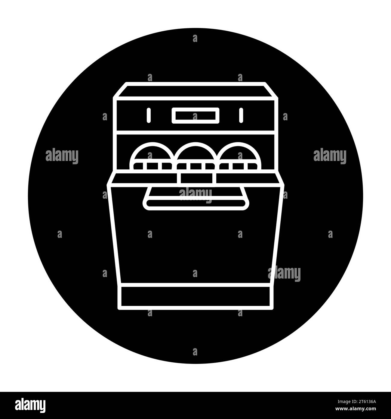 Dishwasher black line icon. Kitchen device. Household appliance ...
