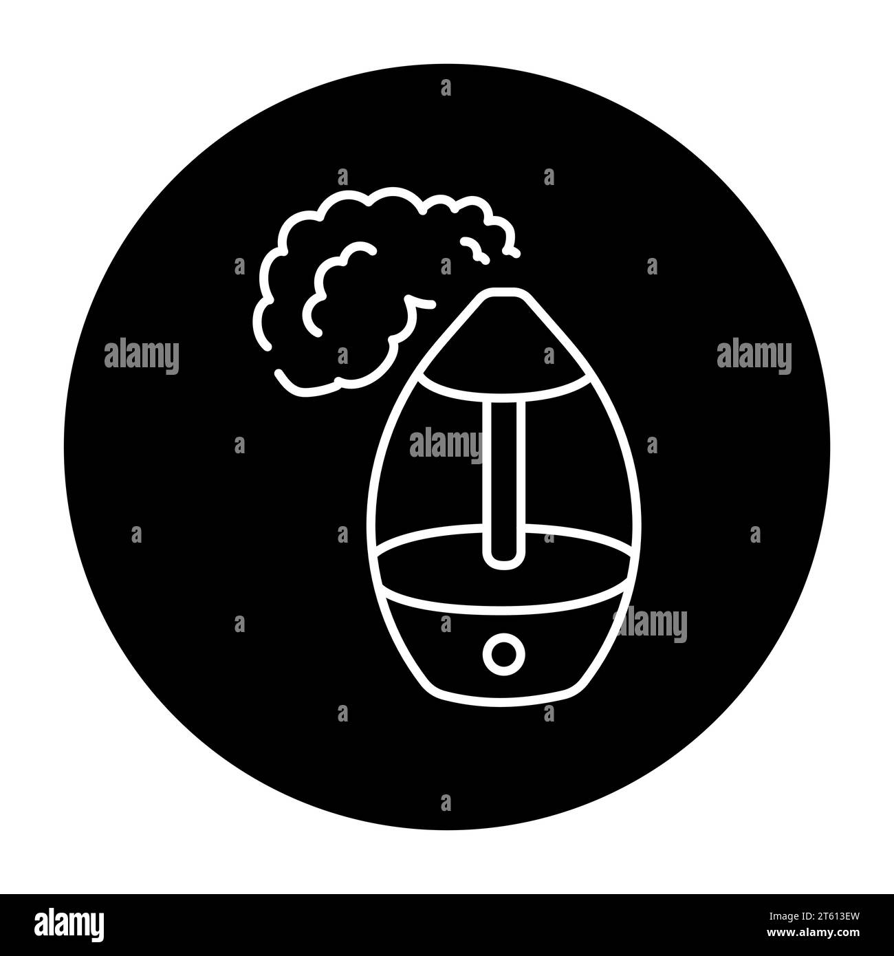 Humidifier with steam black line icon. Household appliance. Outline ...