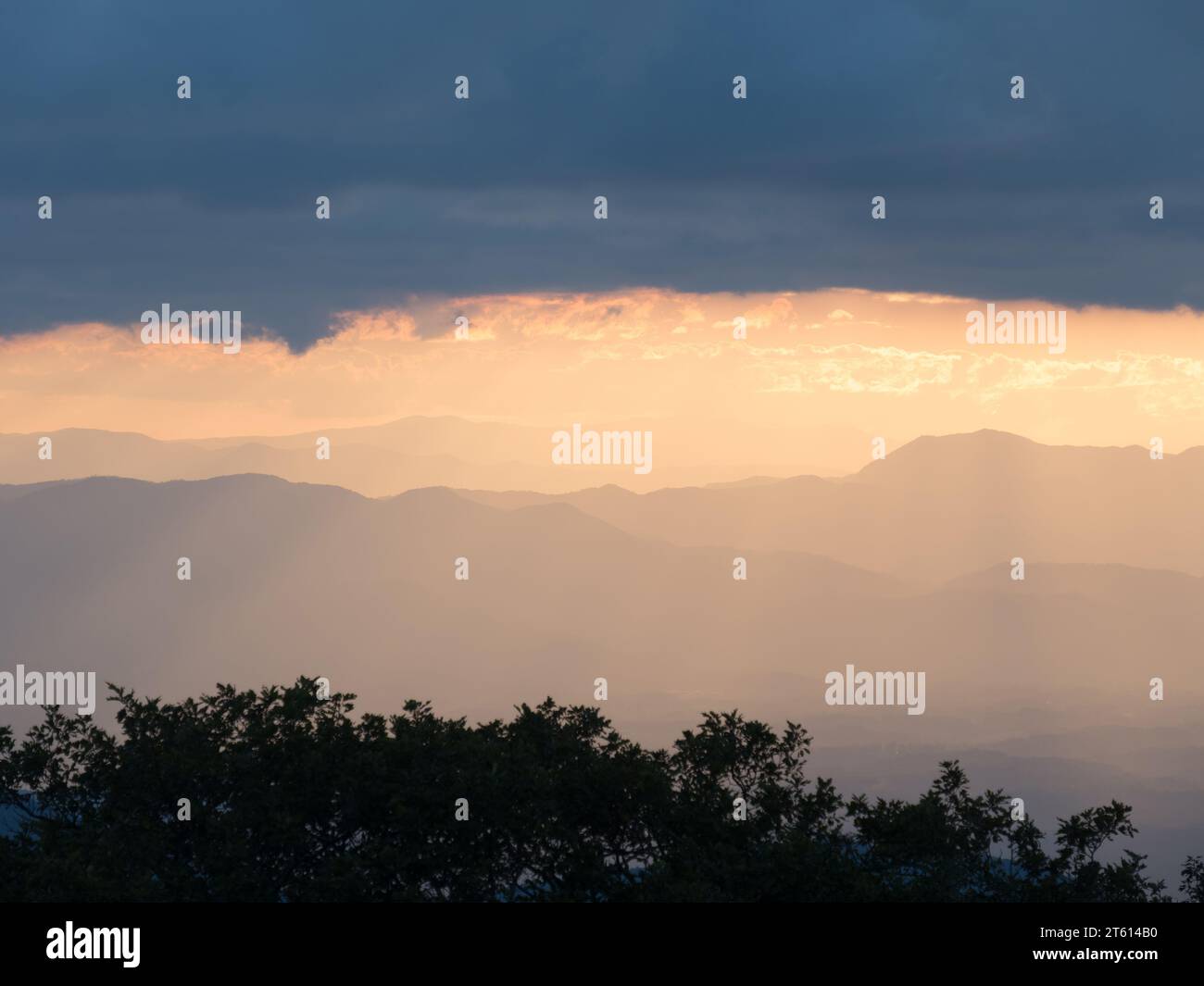 Sunset panorama element 5 across the Blue Ridge Mountains Stock Photo ...