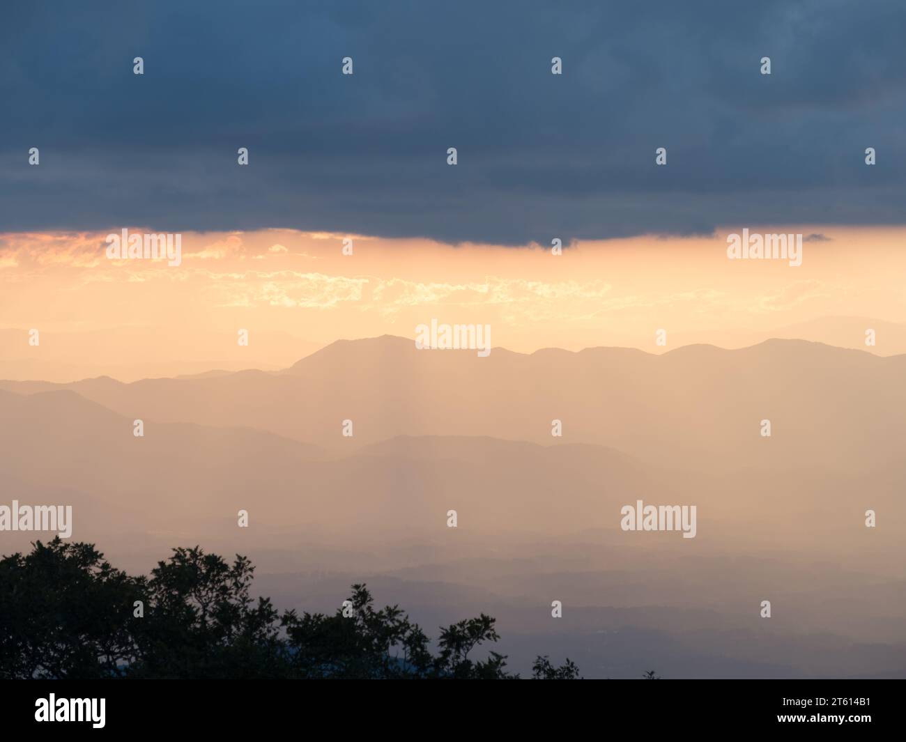 Sunset panorama element 6 across the Blue Ridge Mountains Stock Photo ...