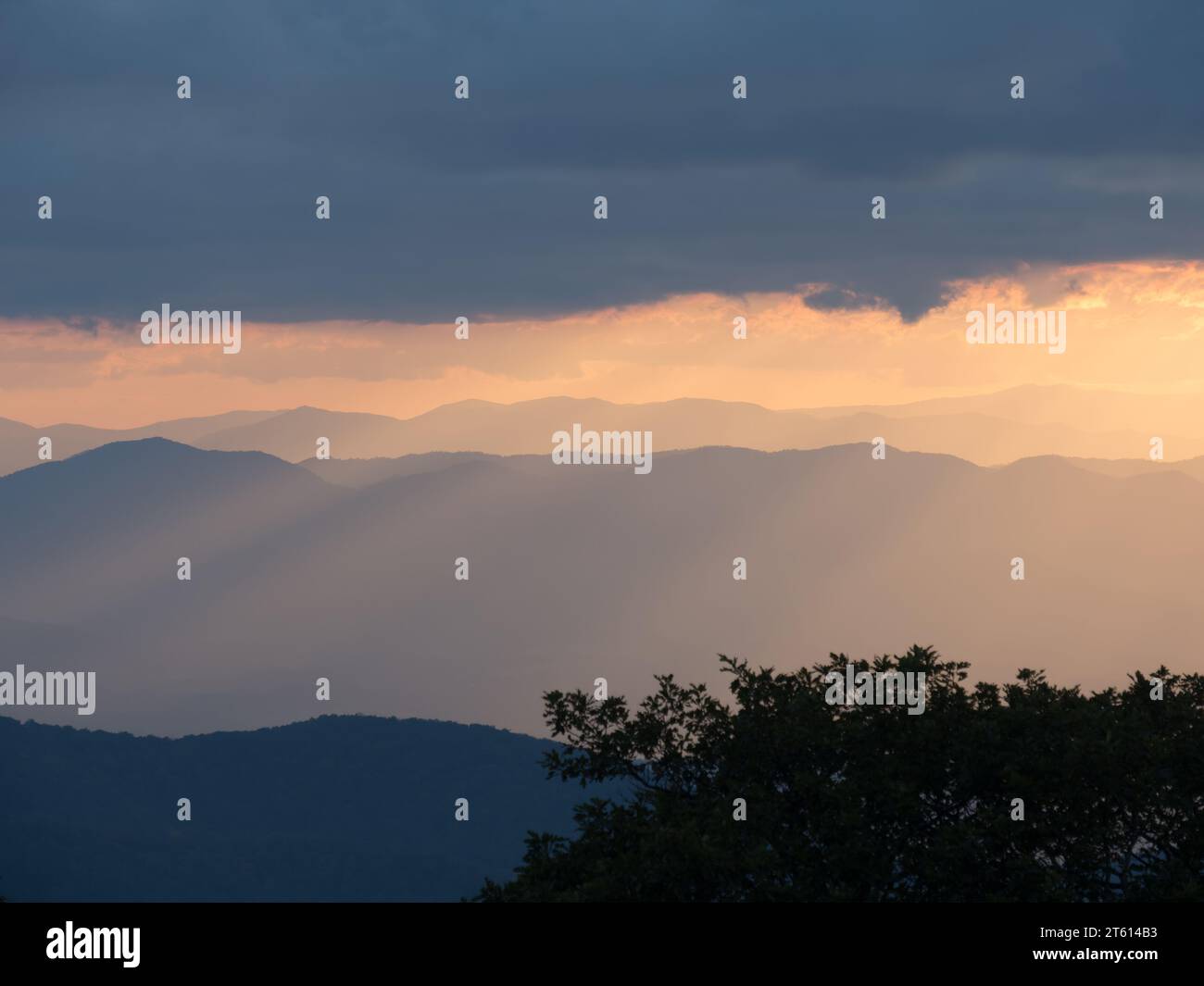 Sunset panorama element 7 across the Blue Ridge Mountains Stock Photo ...