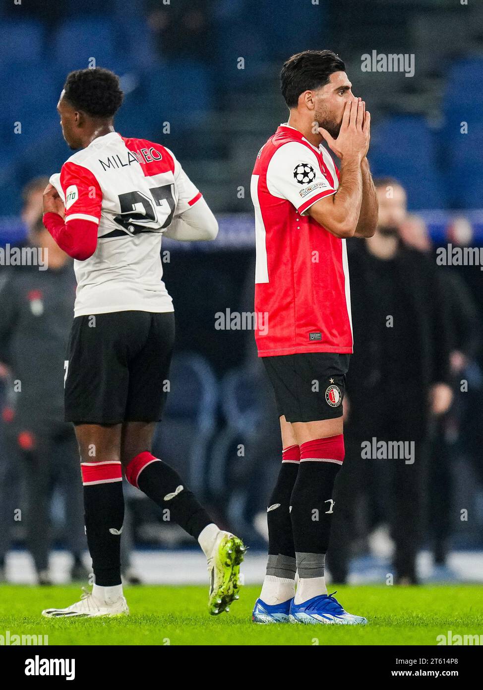 Rome, Italy. 07th Nov, 2023. Rome - Antoni Milambo of Feyenoord, Alireza Jahanbakhsh of ...