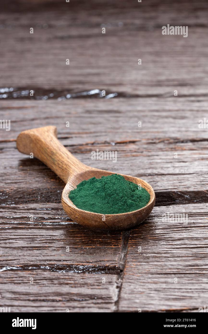 Spirulina is a blue green algae - Healthy dietary supplement powder ...