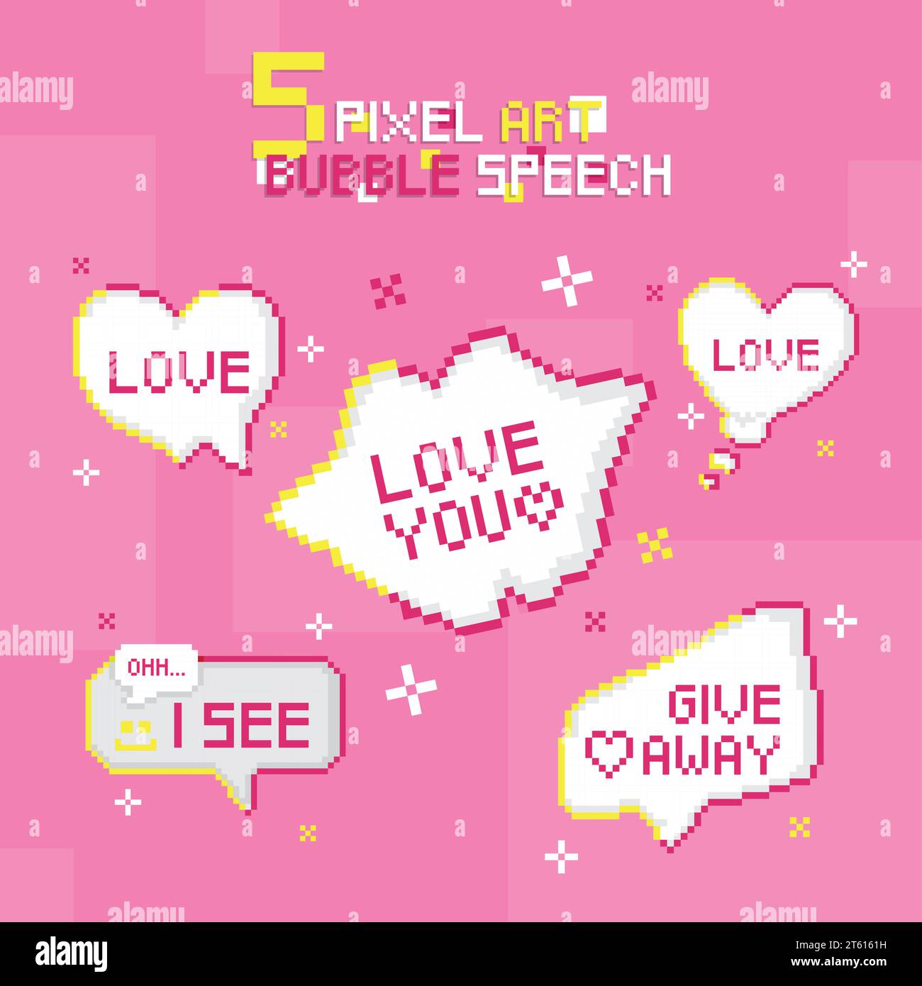 Set of pixel speech bubbles with a cartoon expression Vector Stock ...