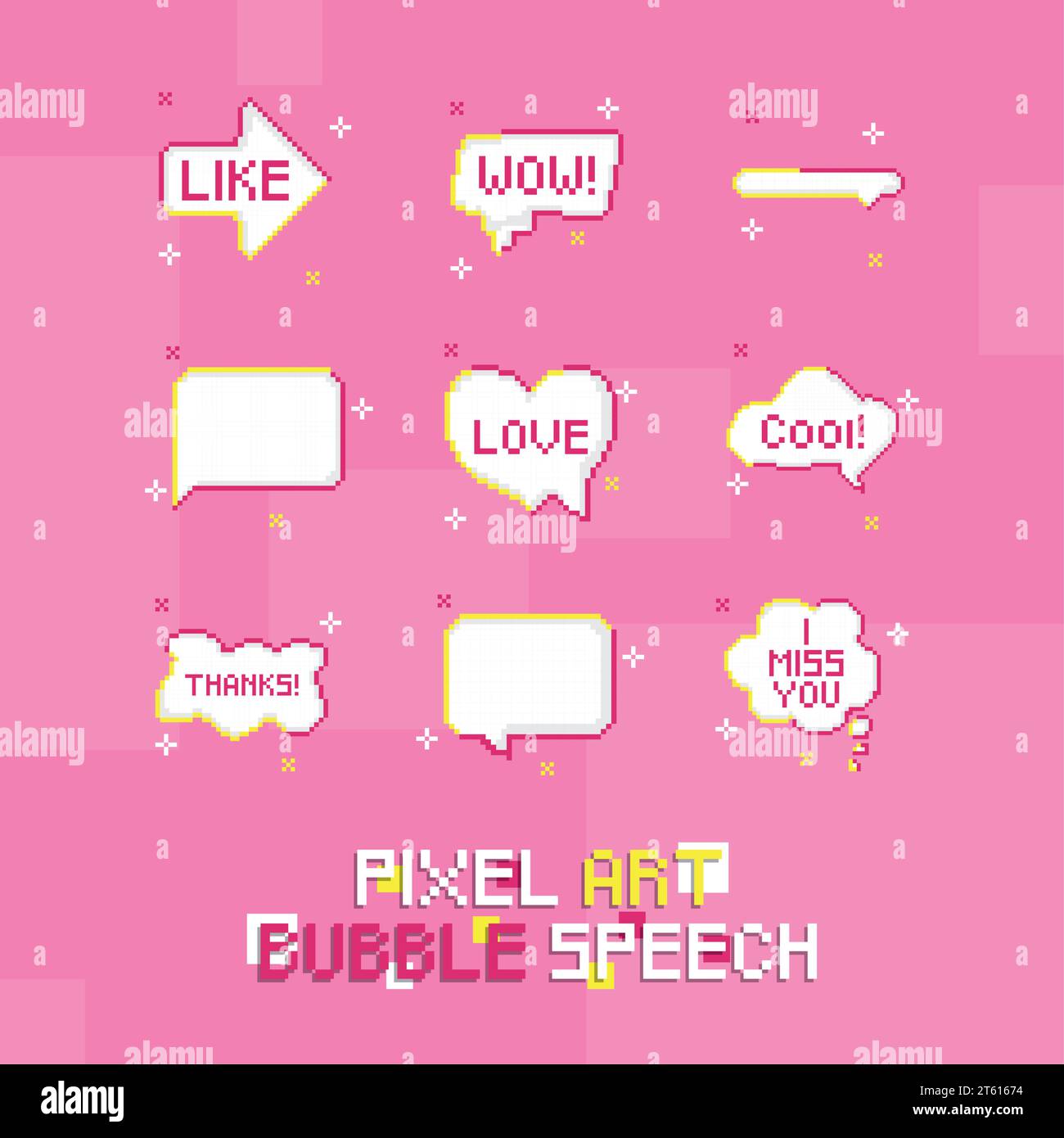 Set of speech bubbles Pixel art Vector Stock Vector Image & Art - Alamy