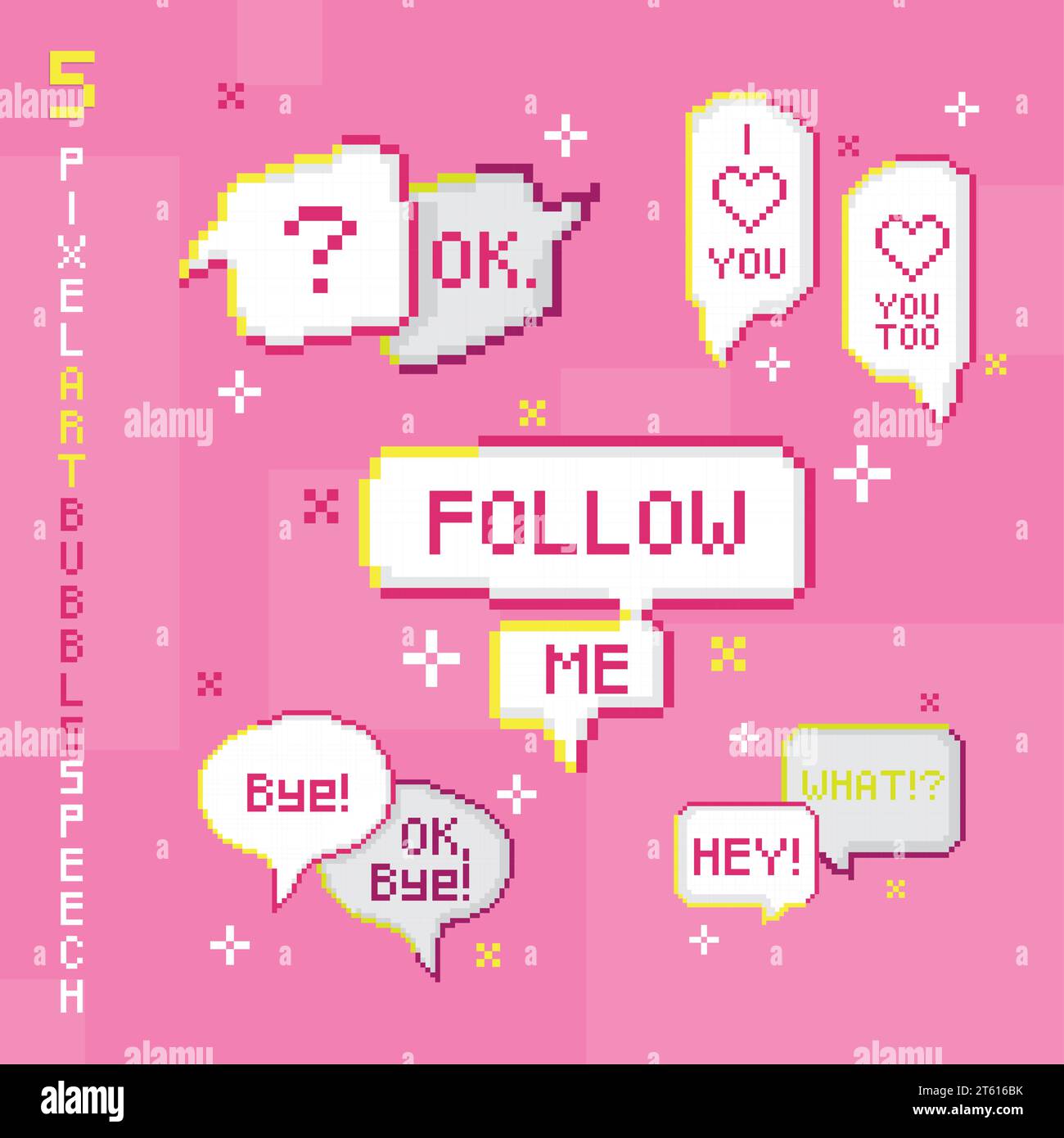 Set of pixel speech bubbles with a cartoon expression Vector Stock ...