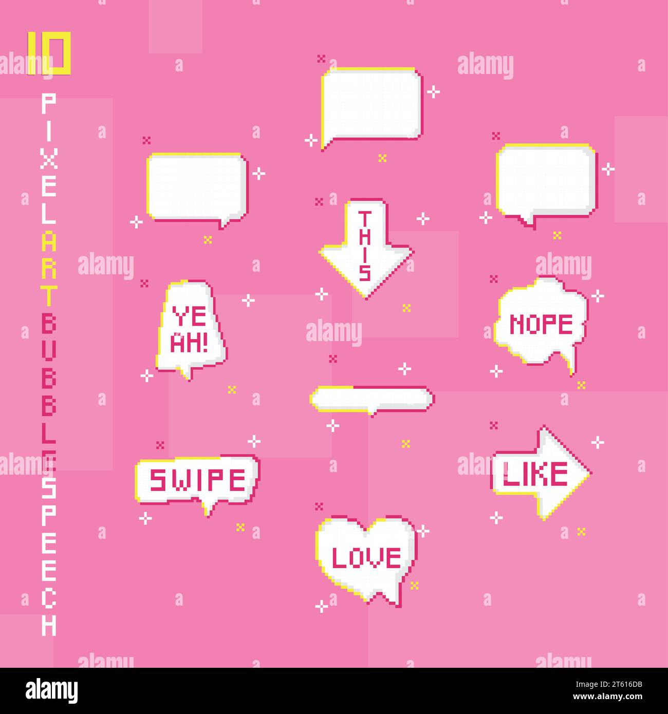 Set of speech bubbles Pixel art Vector Stock Vector Image & Art - Alamy