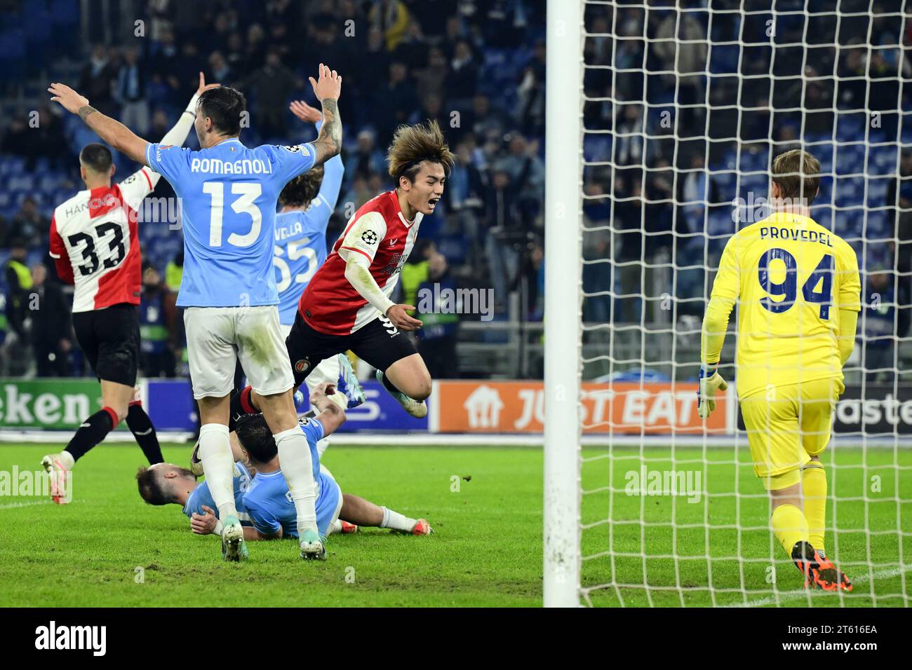 ROME - Ayase Ueda of Feyenoord during the UEFA Champions League Group E ...