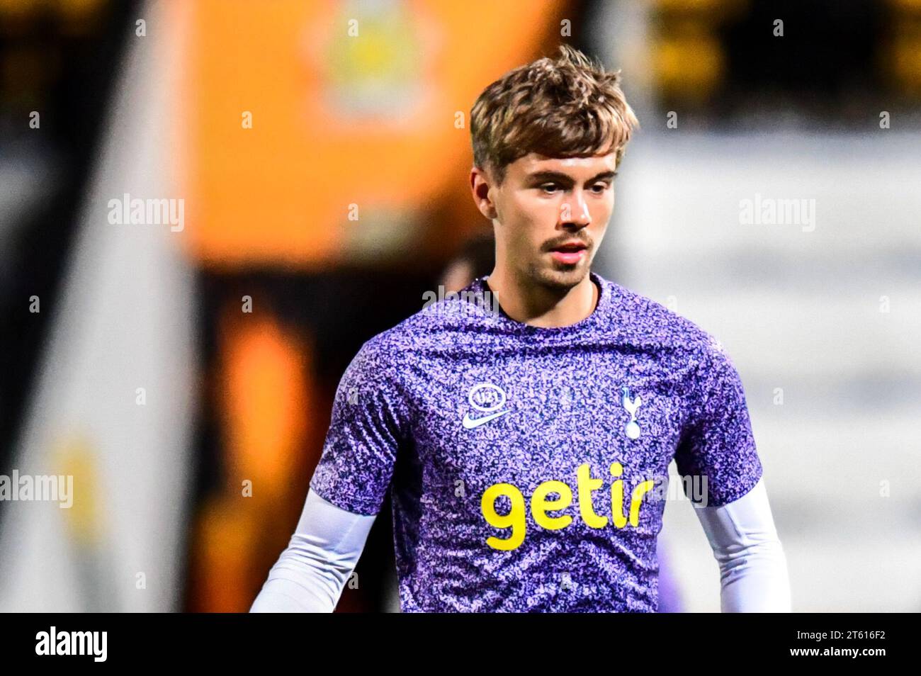 Max Robson (57 Tottenham) warms up during the EFL Trophy match between ...