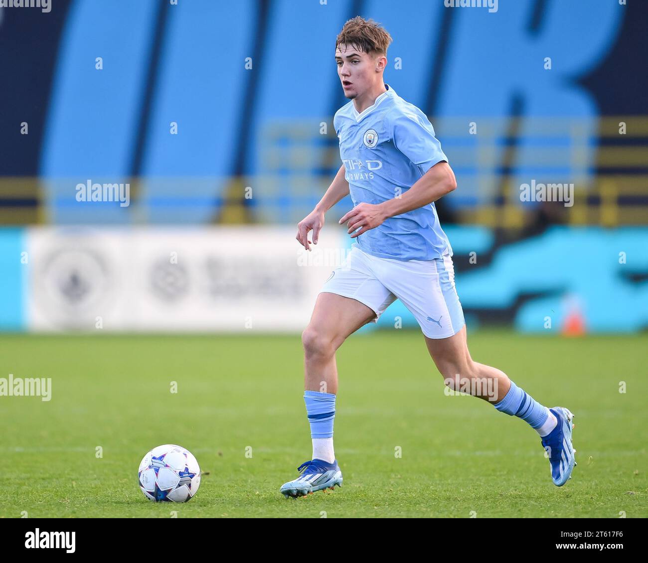 Manchester, UK. 7th Nov, 2023. Jacob Wright of Manchester City during the UEFA Youth League ...