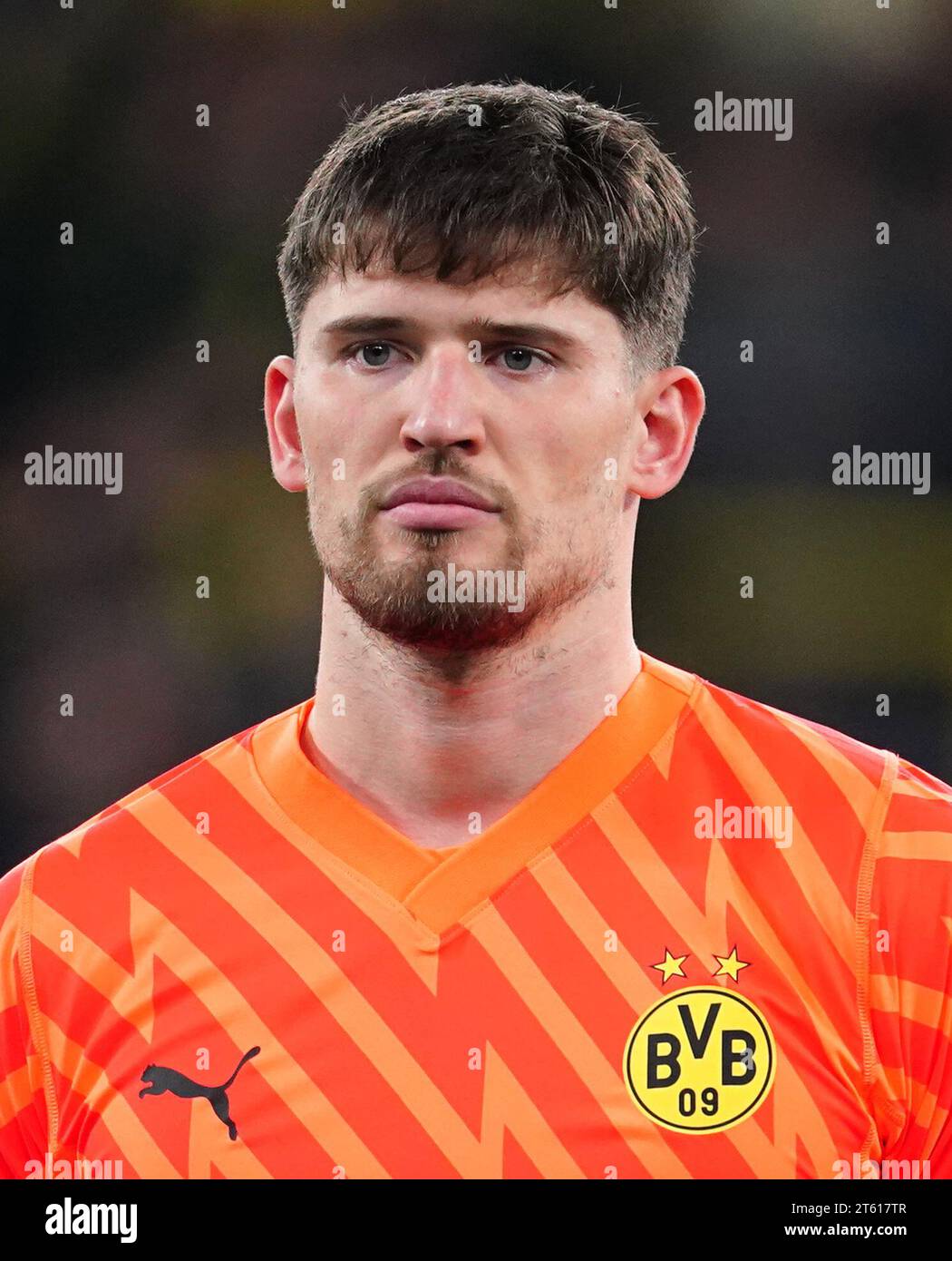 Borussia Dortmund goalkeeper Gregor Kobel ahead of the UEFA Champions ...