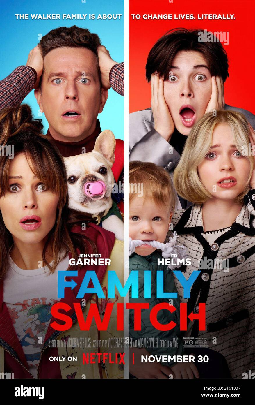 FAMILY SWITCH, US poster, from left: Jennifer Garner, Ed Helms, Lincoln ...