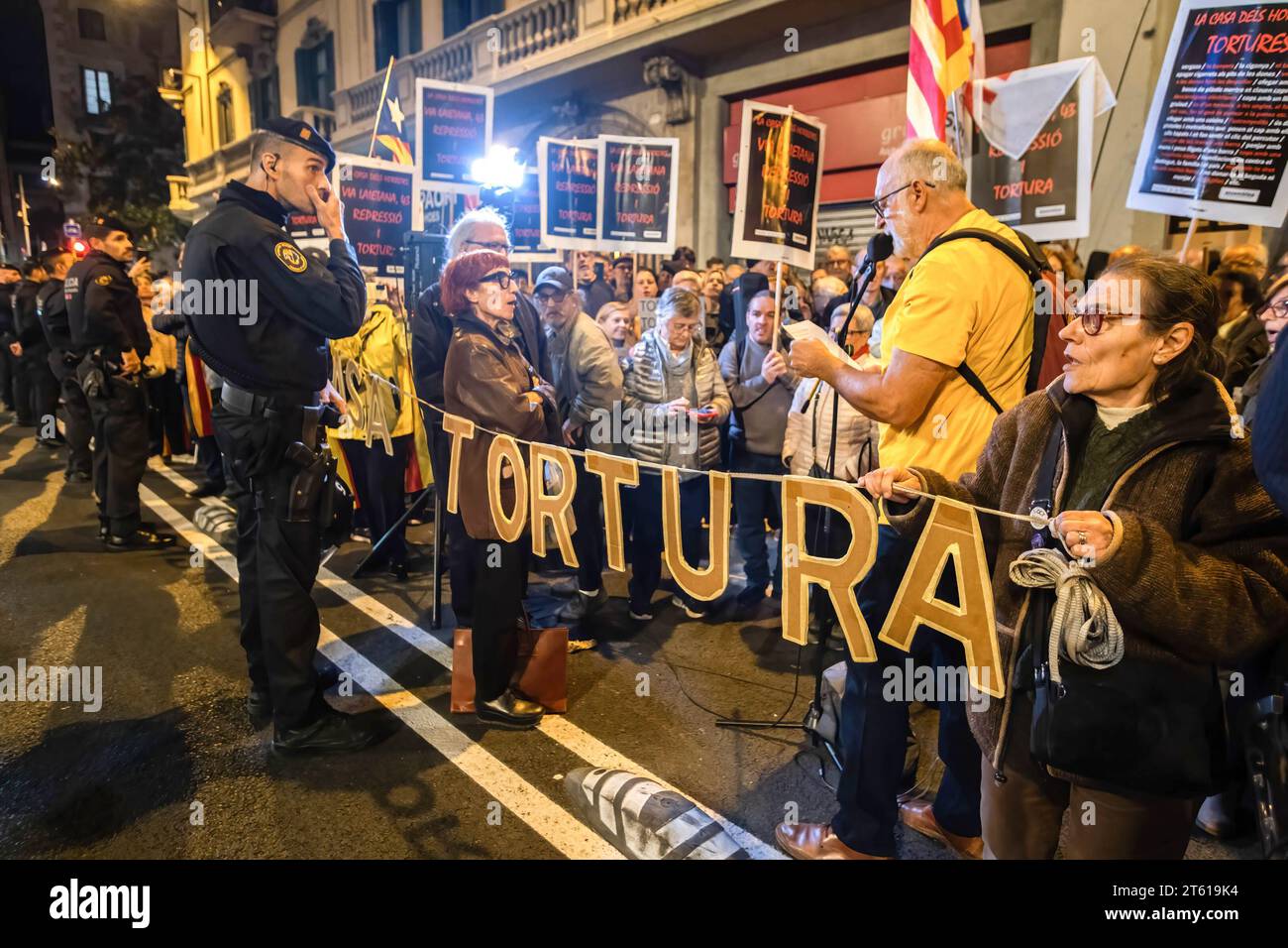 Barcelona, Spain. 07th Nov, 2023. Protesters for the independence of ...