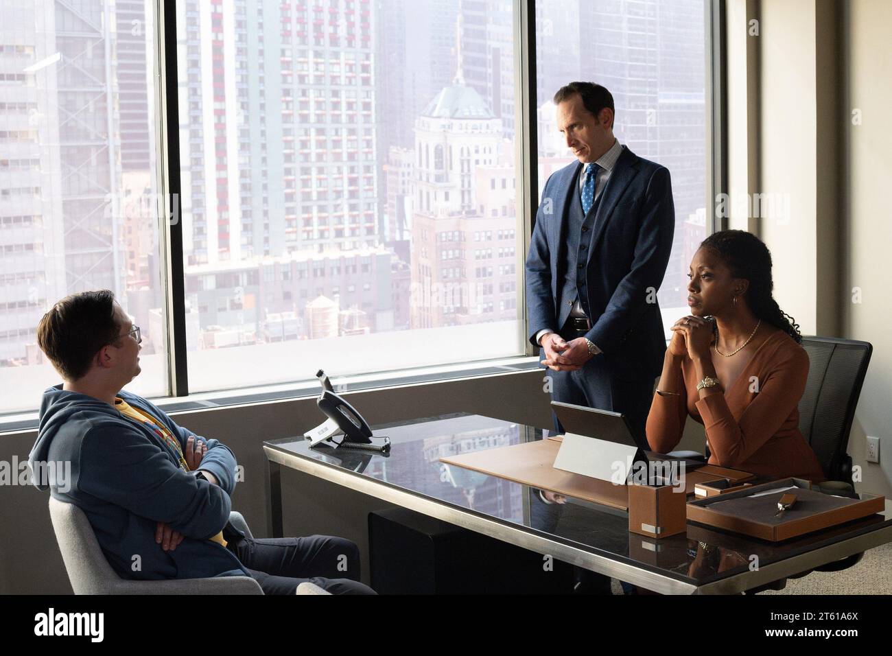 BILLIONS, from left: Will Roland, Ari Spyros, Dola Rashad, Axe Global ...