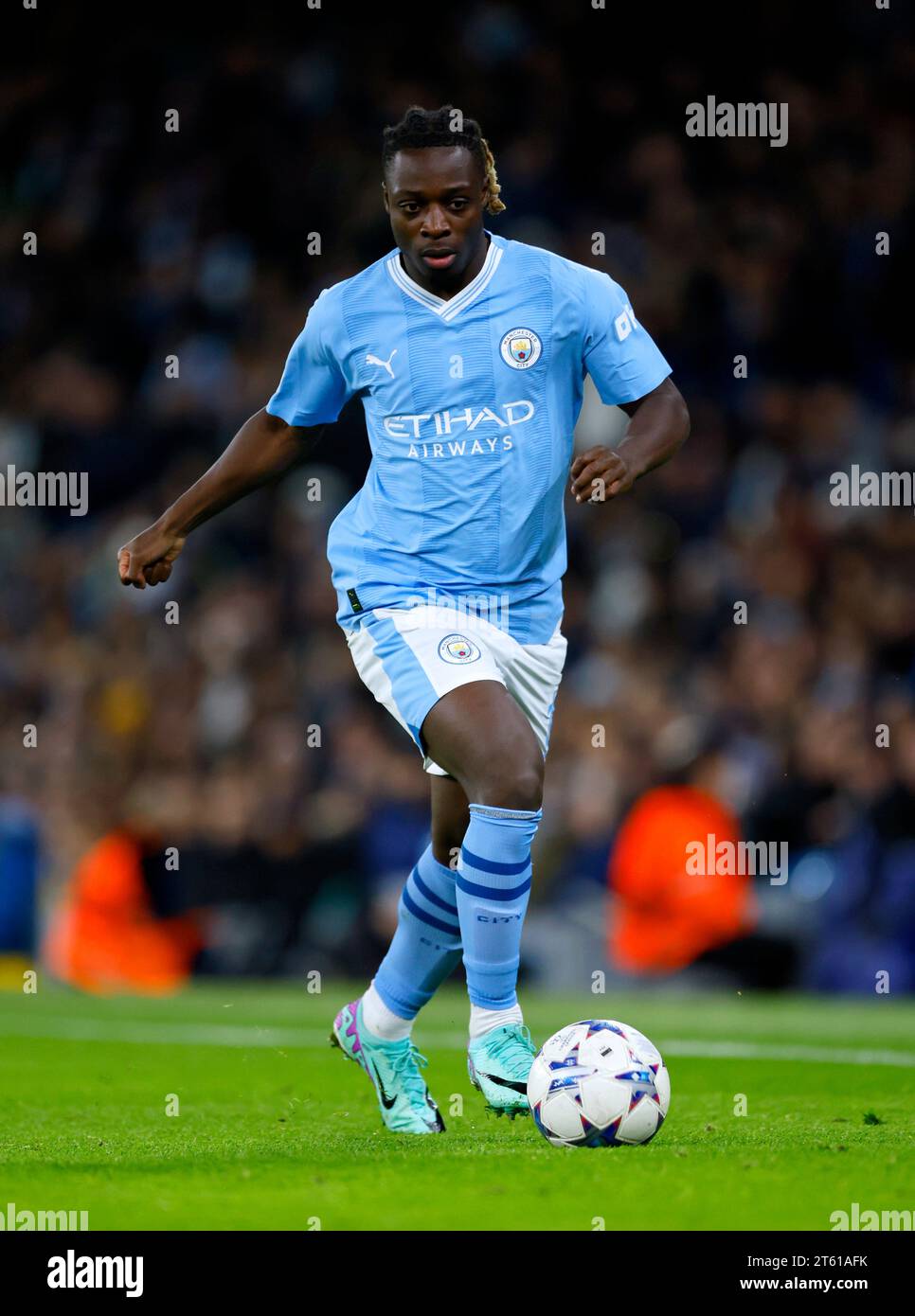 Manchester City's Jeremy Doku during the UEFA Champions League Group G ...
