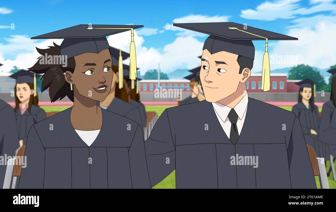 INVINCIBLE, from left: Amber Bennett (voice: Zazie Beetz), Mark Grayson ...