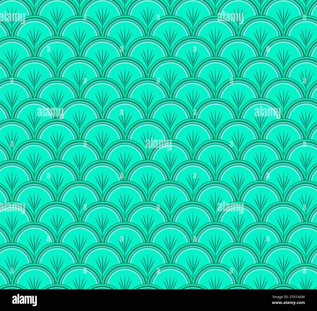 Green jade shell shape in a seamless repeat pattern - Vector ...