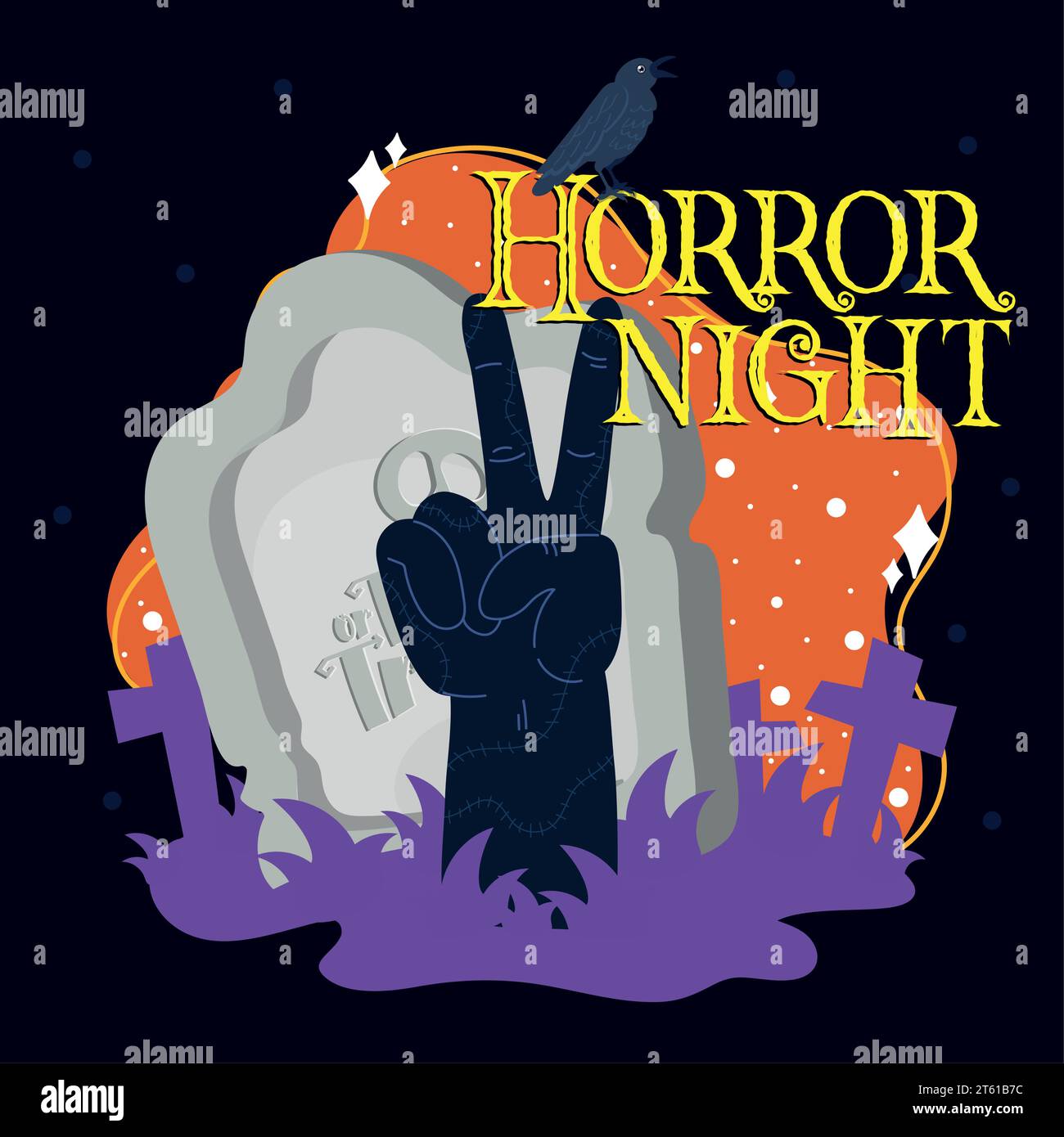 Halloween horror night poster Vector Stock Vector Image & Art - Alamy