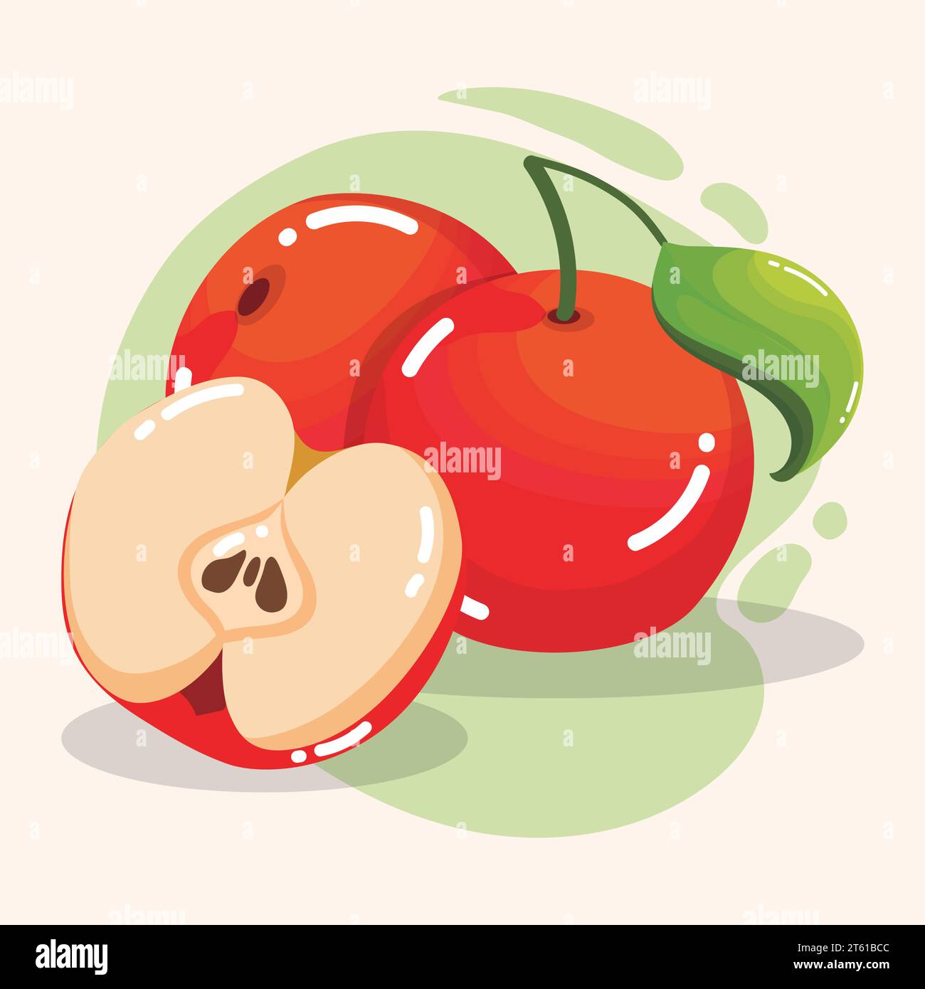 Isolated apple Fruit icon Healthy food Vector Stock Vector Image & Art ...