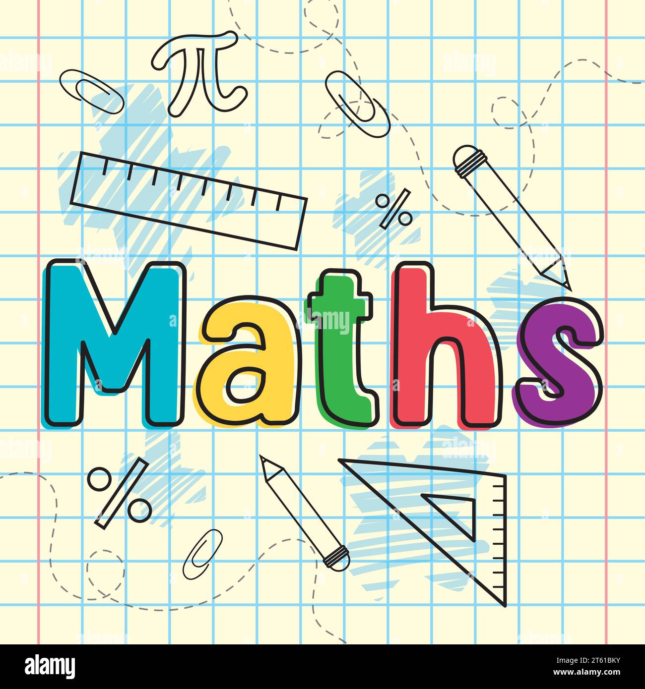 Cartoon math class concept background Vector Stock Vector Image & Art ...