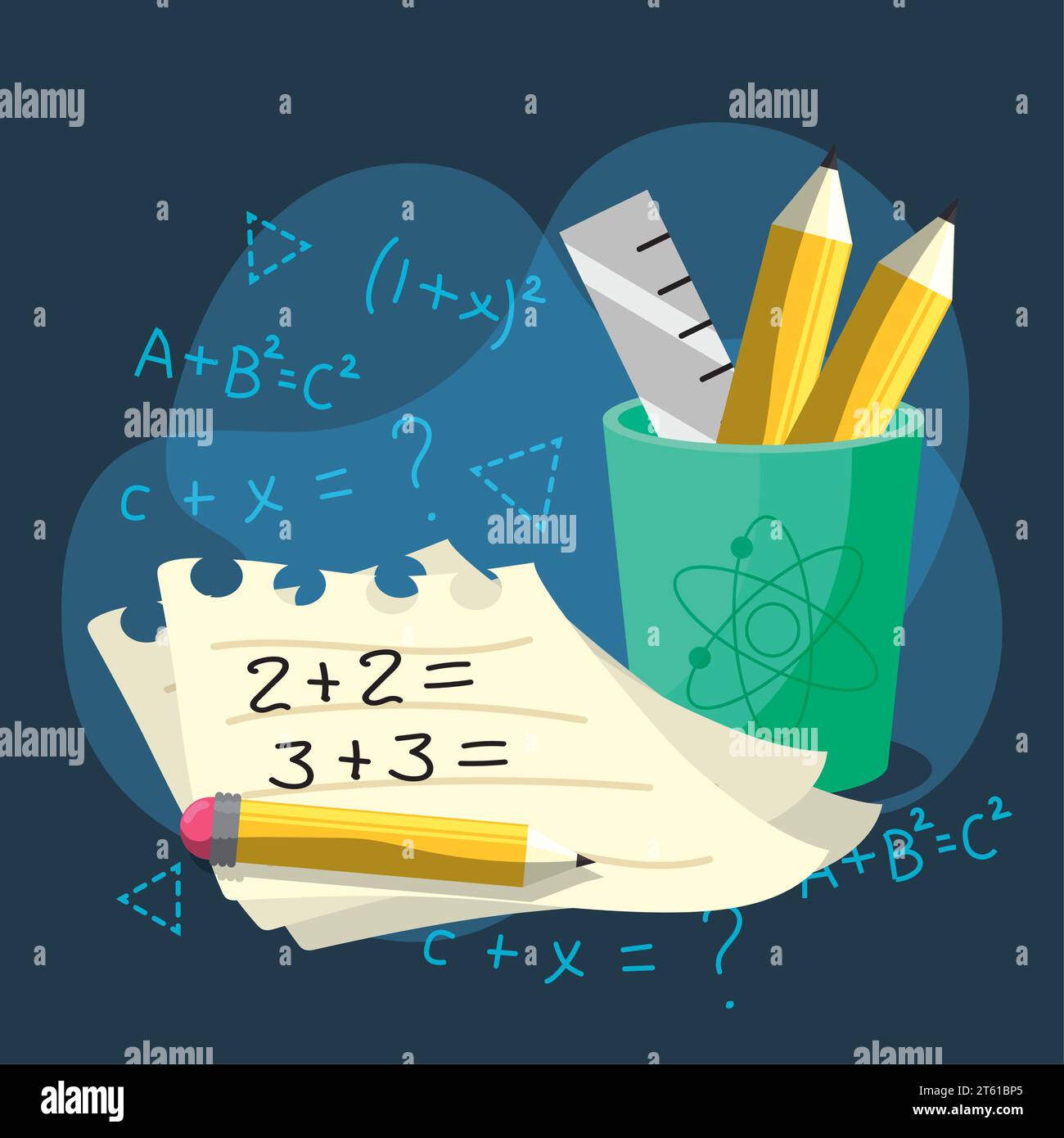 Cartoon math class concept background Vector Stock Vector Image & Art ...