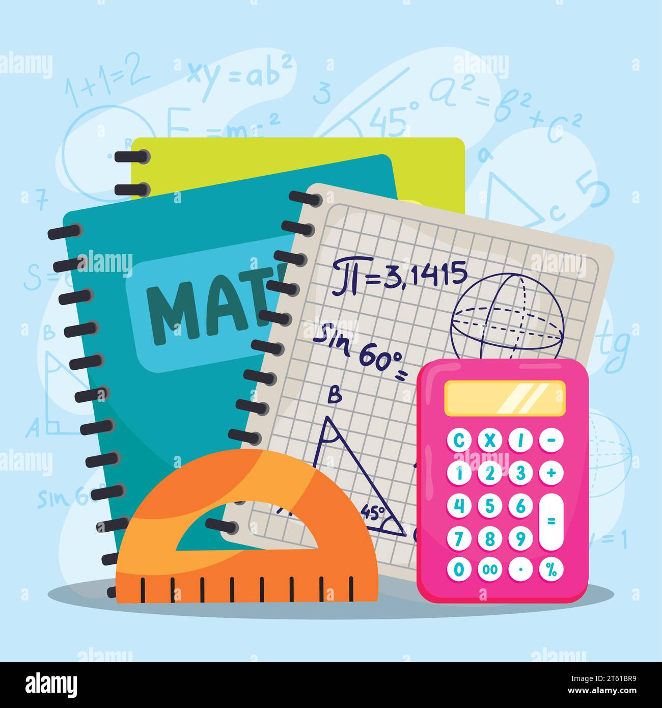 Cartoon math class concept background Vector Stock Vector Image & Art ...