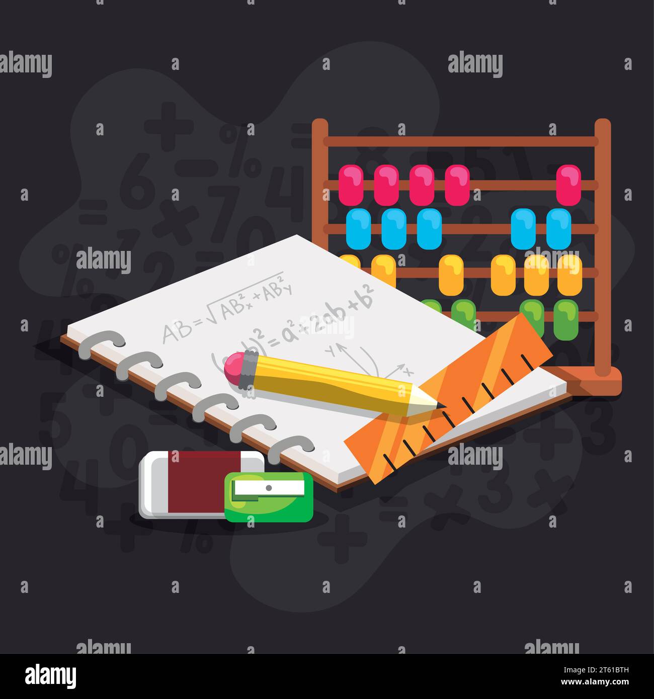 Cartoon math class concept background Vector Stock Vector Image & Art ...
